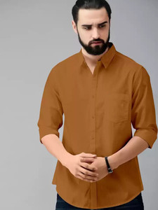 IBBA Impex Men Solid Casual Brown Shirt - Buy IBBA Impex Men Solid ...