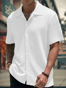 SOLSTICE Men Solid Casual White Shirt - Buy SOLSTICE Men Solid Casual ...