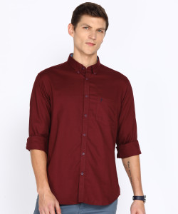 INDIAN TERRAIN Men Solid Casual Red Shirt - Buy INDIAN TERRAIN Men ...
