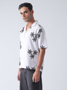 FNB Men Printed Casual White, Black Shirt - Buy FNB Men Printed Casual ...