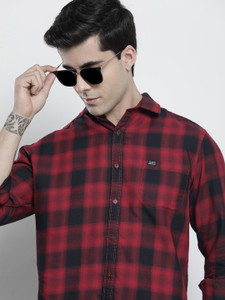 The Indian Garage Co. Men Checkered Casual Red Shirt - Buy The Indian ...