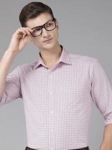 PARK AVENUE Men Checkered Formal Red Shirt - Buy PARK AVENUE Men ...