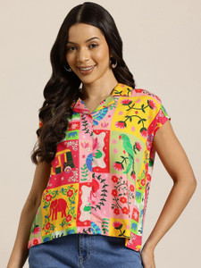HERE&NOW Women Printed Casual Multicolor Shirt - Buy HERE&NOW Women ...