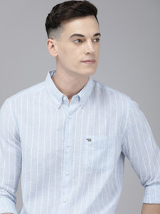 THE BEAR HOUSE Men Striped Casual Blue Shirt - Buy THE BEAR HOUSE Men ...