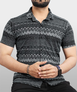 VeBNoR Men Printed Casual Black Shirt - Buy VeBNoR Men Printed Casual ...