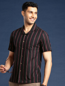 Taavi Men Striped Casual Black Shirt - Buy Taavi Men Striped Casual ...