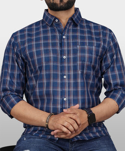 VeBNoR Men Checkered Formal Dark Blue Shirt - Buy VeBNoR Men Checkered ...