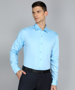 Raymond Men Self Design Formal Light Blue Shirt - Buy Raymond Men Self ...