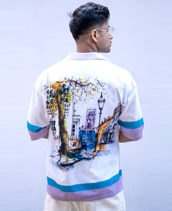 Powerlook Men Printed Casual White Shirt - Buy Powerlook Men Printed ...