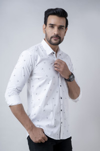Vcom Men Printed Casual White Shirt - Buy Vcom Men Printed Casual White ...