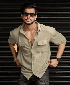 Powerlook Men Solid Casual Beige Shirt - Buy Powerlook Men Solid Casual ...