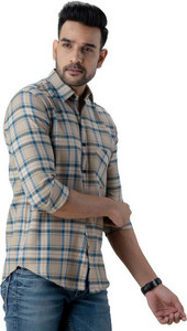 Vcom Men Checkered Casual Khaki Shirt - Buy Vcom Men Checkered Casual ...