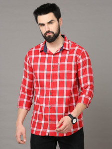 Carbonn Cloth Men Checkered Casual Red Shirt - Buy Carbonn Cloth Men ...