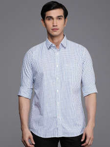 Raymond Men Checkered Casual Blue, White Shirt - Buy Raymond Men ...
