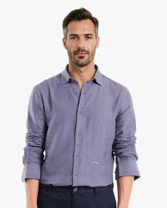 RARE RABBIT Men Solid Casual Blue Shirt - Buy RARE RABBIT Men Solid ...