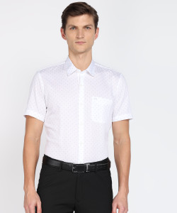 PETER ENGLAND Men Printed Formal White, Blue Shirt - Buy PETER ENGLAND ...