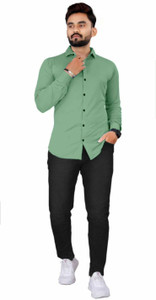 FIONEE OUTLOOK Men Solid Casual Light Green Shirt - Buy FIONEE OUTLOOK ...