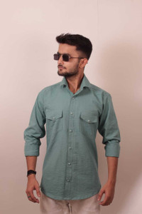 SKJD Fashion Men Solid Casual Light Blue Shirt - Buy SKJD Fashion Men ...
