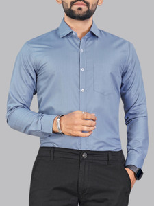 MILDIN Men Solid Formal Grey Shirt - Buy MILDIN Men Solid Formal Grey ...