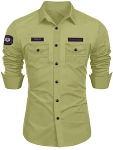 MR TREND Men Solid Casual Light Green Shirt - Buy MR TREND Men Solid ...