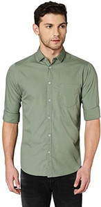 vfghf Men Solid Casual Green Shirt - Buy vfghf Men Solid Casual Green ...