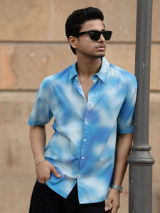 Powerlook Men Dyed/Ombre Casual Blue Shirt - Buy Powerlook Men Dyed ...