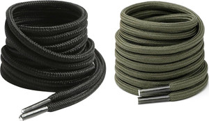 house of common Shoe Laces Flat Black Olive green 150cm shoe laces for ...