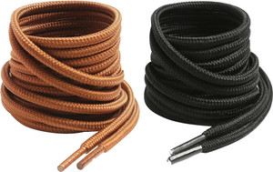 house of common Shoe Laces Round Brown Black 150cm shoe laces for Boot ...