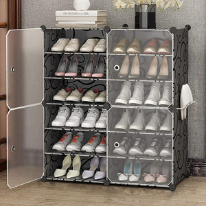 YOZO 4-Door 12-Self Plastic Collapsible shoe stand for Home Office ...