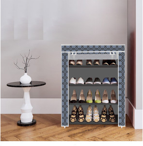 GHODA 4 Shelf Foldable Collapsible ShoeRack Plastic Shoe Stand Price in ...