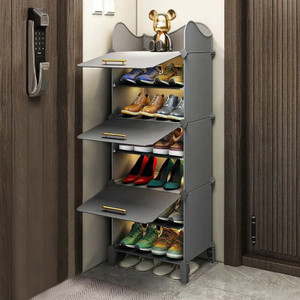 Sasimo 6-Shelf-3-Door Plastic Cubort Shoe Rack Plastic Collapsible Shoe ...