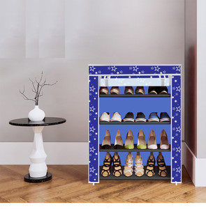 GHODA 4 Shelf Foldable Collapsible ShoeRack Plastic Collapsible Shoe ...
