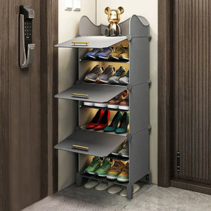 Sasimo 6-Shelf-3-Door Plastic Cubort Shoe Rack Plastic Collapsible Shoe ...