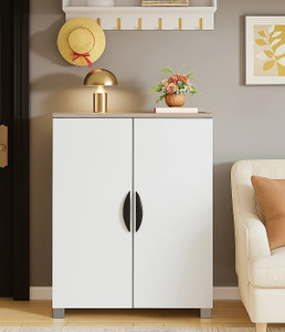 LERIMO 2-Door Engineered Wood Shoe Rack, Shoe Storage Cabinet with ...