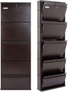 Sleek Silver Space Saving Shoe Organiser Cabinet with 12-15 Pairs ...