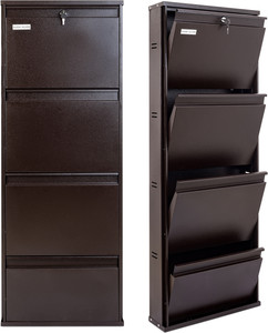 Sleek Silver Sleek Silver Space Saving Shoe Organiser Cabinet with 10 ...