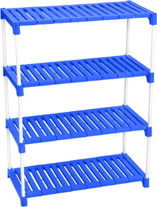 JENATIC Multipurpose Rack , Creta with Wheels (White & Blue) Metal ...