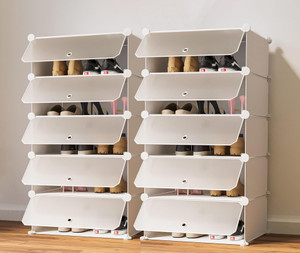 Sasimo 10-Shelf-10-Door Plastic Cubort Shoe Rack Plastic Collapsible ...