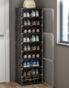 YOZO 3-Door 9-Shelf Plastic Collapsible shoe stand for Home Office ...