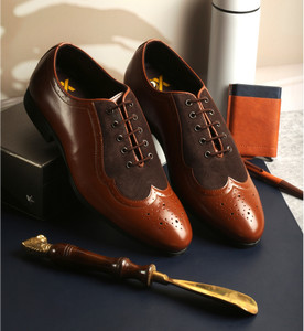 iD Men's Vegan Leather Tan Round Toe Tan Formal Shoes Lace Up For Men ...