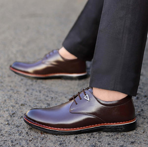 Zixer MEN'S HANDCRAFTED LEATHER PLAIN MATTE FORMAL LACEUP OFFICE FORMAL ...