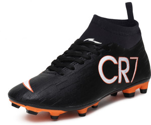 Axpro CR7 Ronaldo Black Ankle Synthetic TPU Studs Football Shoes For ...