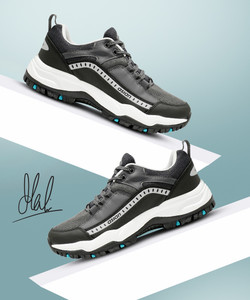 asian Everest-01 Grey Trekking shoe with rubber outsole Outdoors For ...