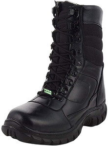 Para Commando Men's Black Genuine Leather Combat Safety Boot Shoes ...