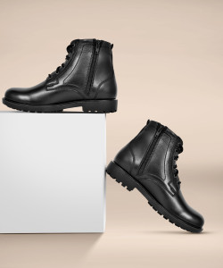 Allen Cooper Black Combat Boots Boots For Men - Buy Allen Cooper Black ...