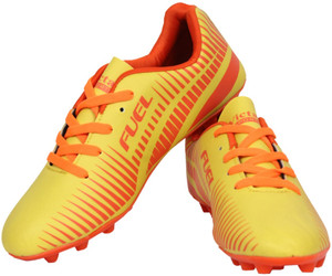 Victall Unisex PU Orange Yellow Sports Football Shoes For Men - Buy ...