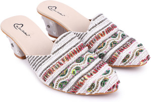 The Desi Dulhan Embellished Block Heels Mules Ethnic Mule For Women ...