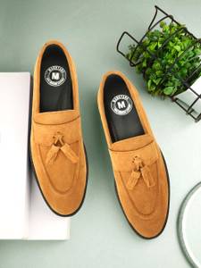 MANSTARK Suede Leather Loafer with Tassel Moccasin Shoes Loafers For ...