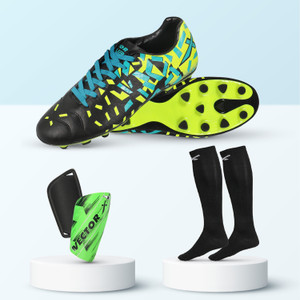 VECTOR X Combo Acura Shoe With Pair of Shin Guard & Stockings Football ...