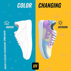 HOC Men's Outdoor Color Change Sneakers Colorblock Fancy Premium White ...